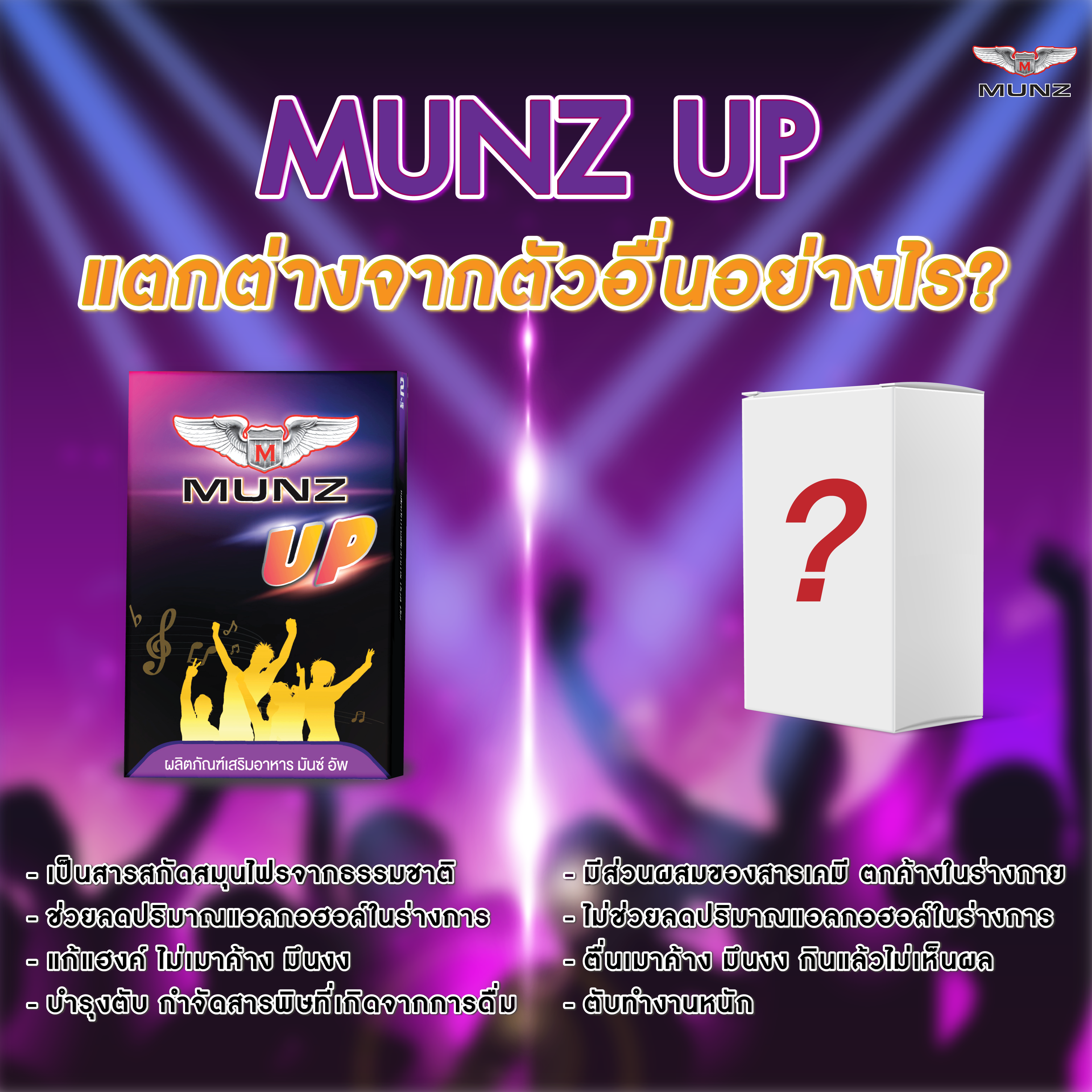Munz UP ตัวช่วยสำหรับสายปาร์ตี้ - MUNZ Thailand